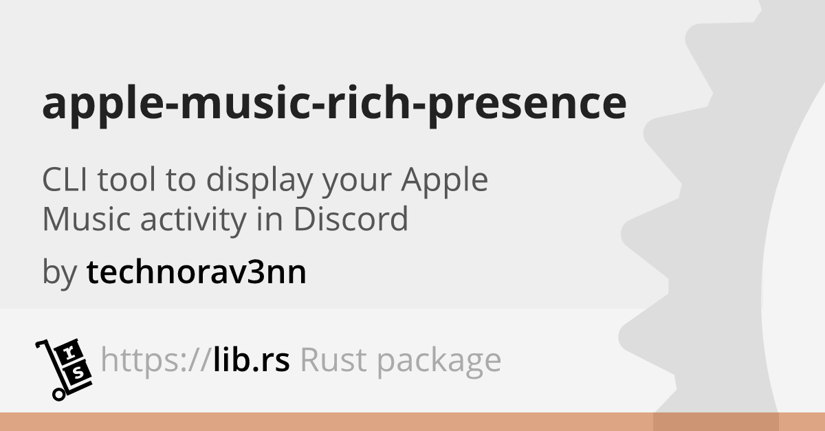 apple-music-rich-presence — command-line utility in Rust // Lib.rs apple-music-rich-presence — command-line utility in Rust // Lib.rs