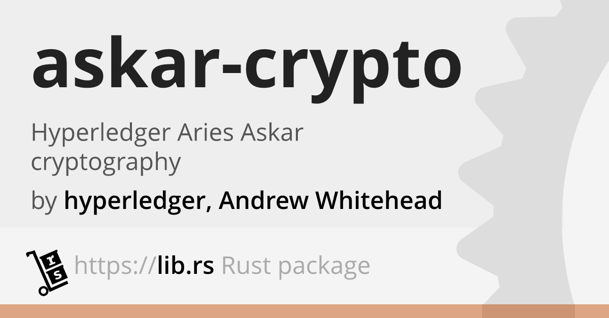 askar-crypto — Rust crypto library // Lib.rs askar-crypto — Rust crypto library // Lib.rs
