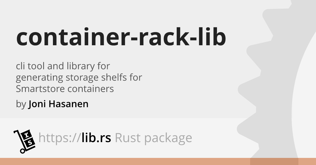 Container Rack Lib — Command Line Utility In Rust Librs