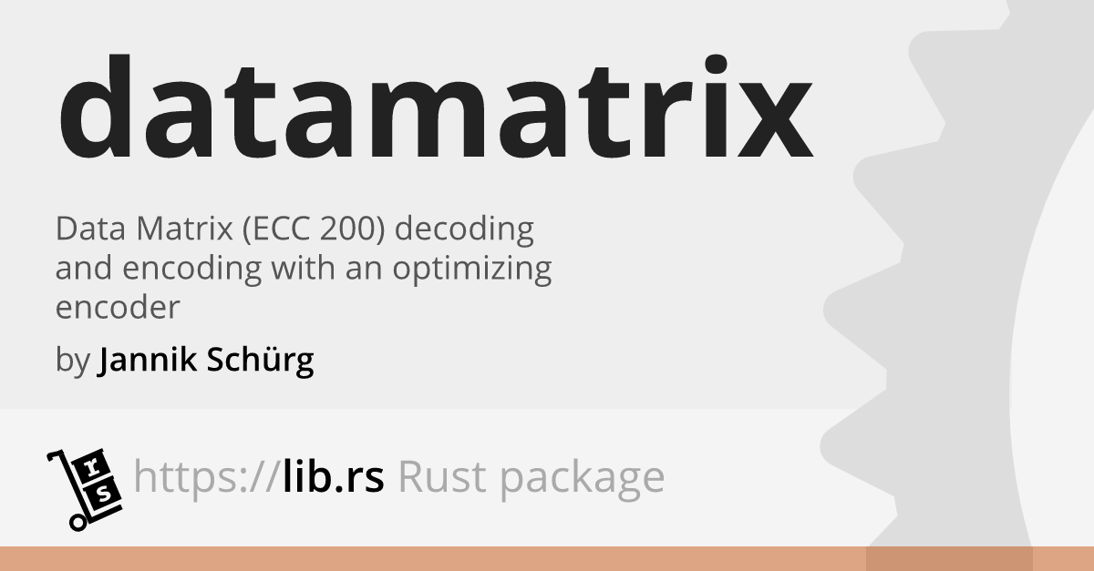 DataMatrix — Rust data encoding library // Lib.rs DataMatrix — Rust data encoding library // Lib.rs