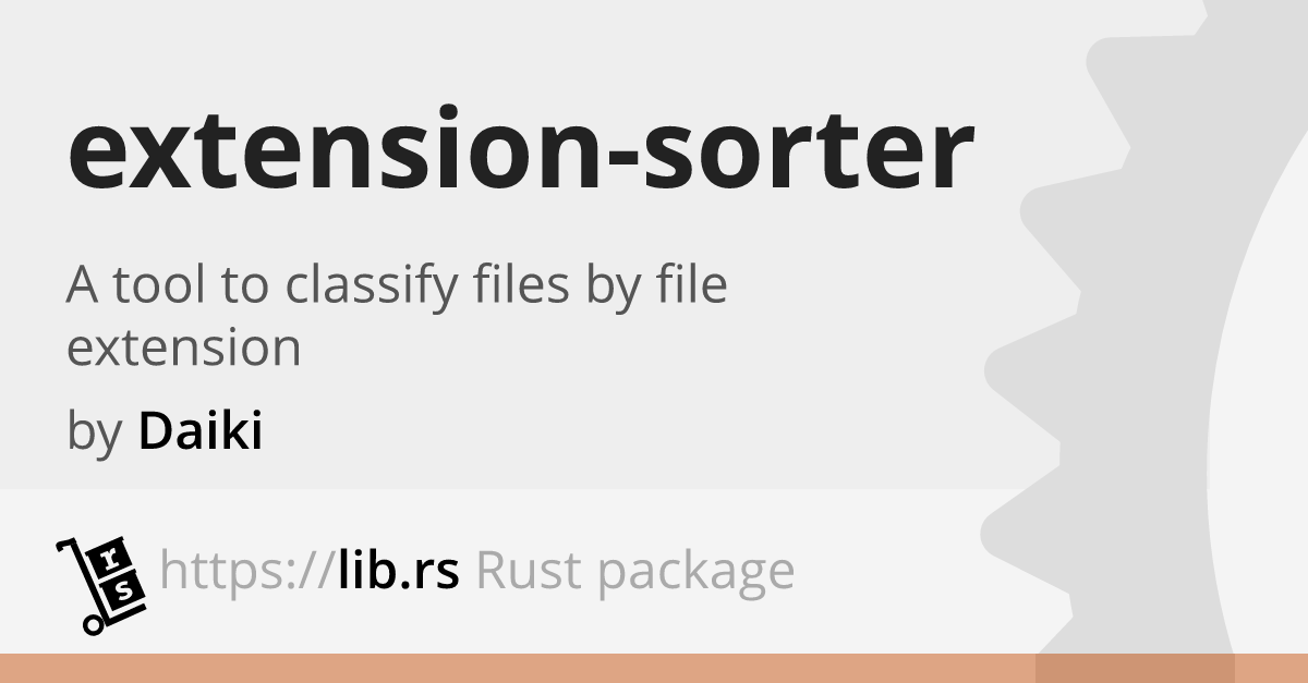 Extension Sorter — Command Line Utility In Rust Lib Rs