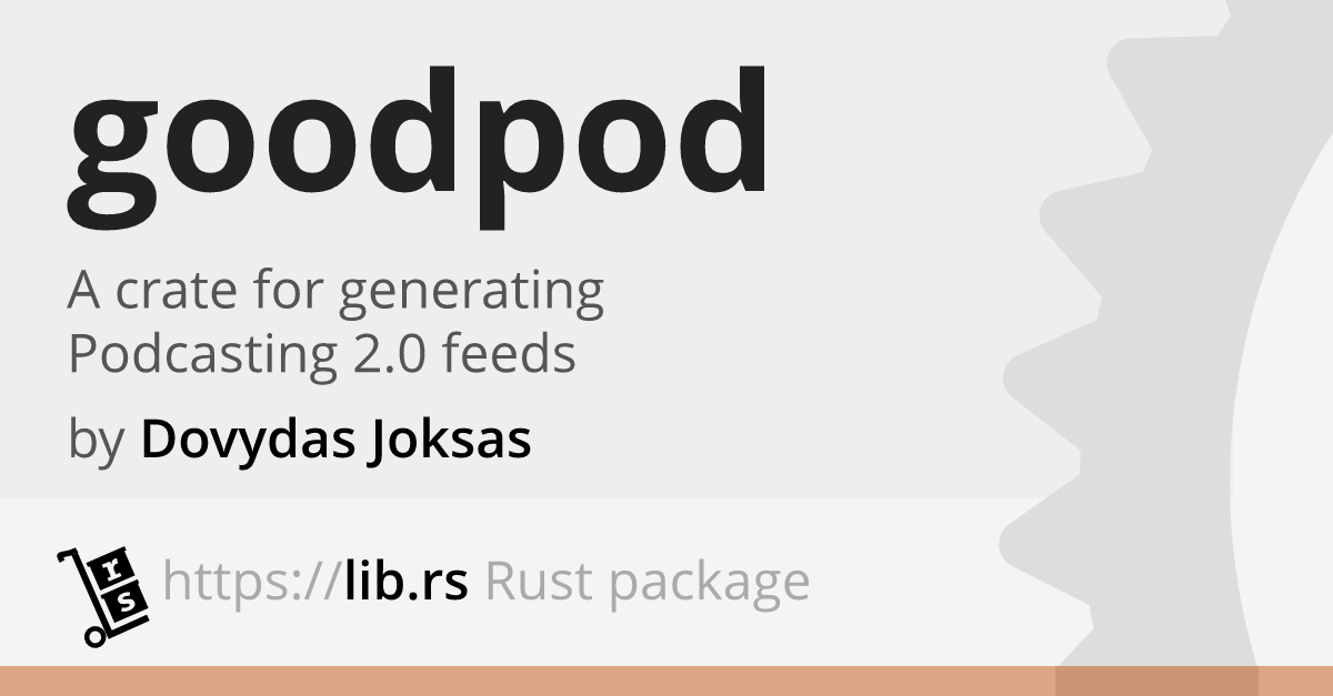 goodpod — Rust data encoding library // Lib.rs goodpod — Rust data encoding library // Lib.rs