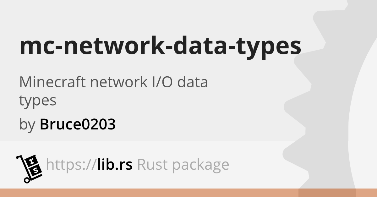 mc-network-data-types — Rust network library // Lib.rs mc-network-data-types — Rust network library // Lib.rs