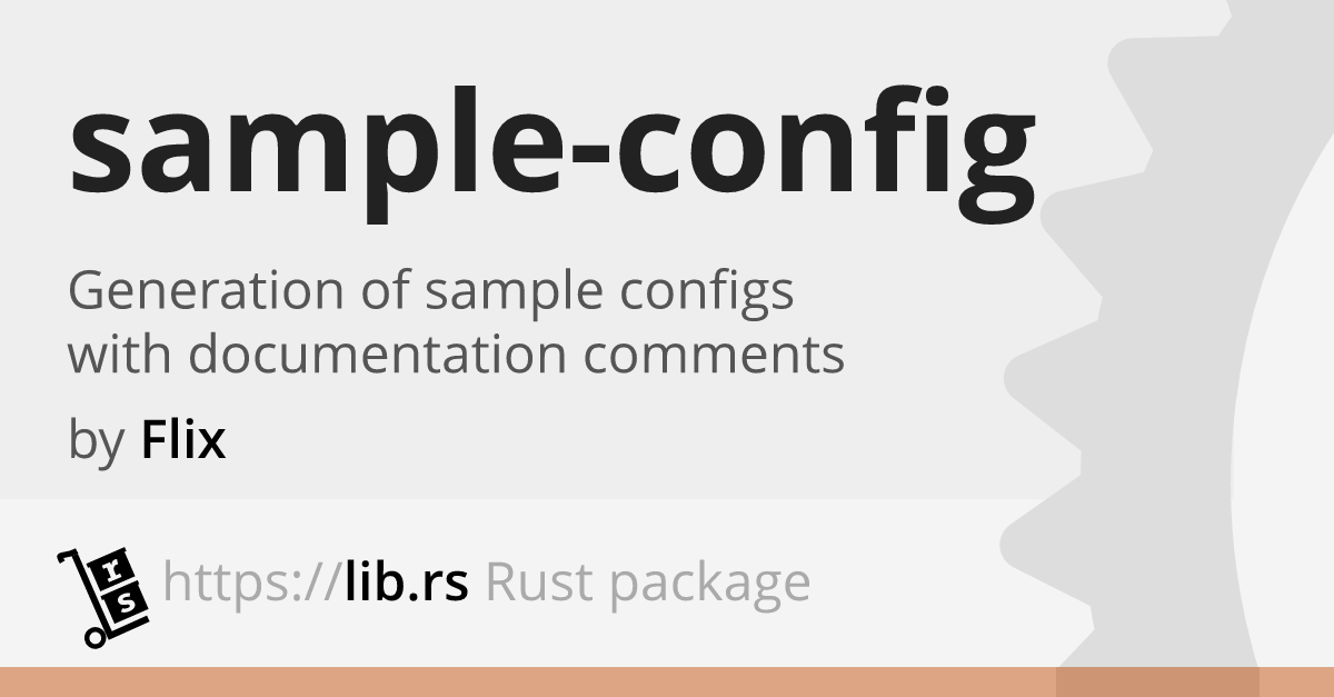 SampleConfig — Rust config library // Lib.rs SampleConfig — Rust config library // Lib.rs