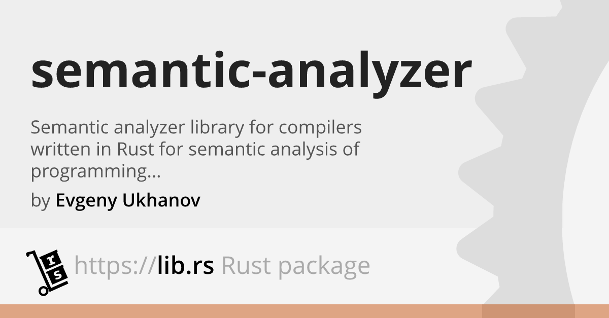 semantic-analyzer — Rust-lang // Lib.rs semantic-analyzer — Rust-lang // Lib.rs