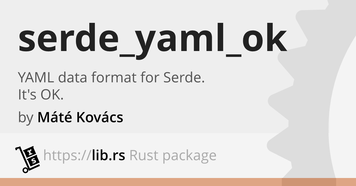 serde_yaml_ok — Rust data encoding library // Lib.rs serde_yaml_ok — Rust data encoding library // Lib.rs