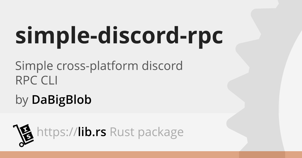 Simple Discord Rpc — Command Line Utility In Rust Lib Rs