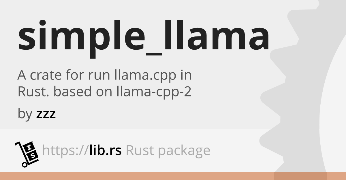 simple_llama — ML/AI/statistics in Rust // Lib.rs simple_llama — ML/AI/statistics in Rust // Lib.rs