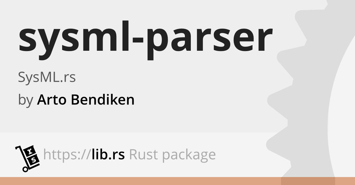 sysml-parser — bare metal library for Rust // Lib.rs sysml-parser — bare metal library for Rust // Lib.rs