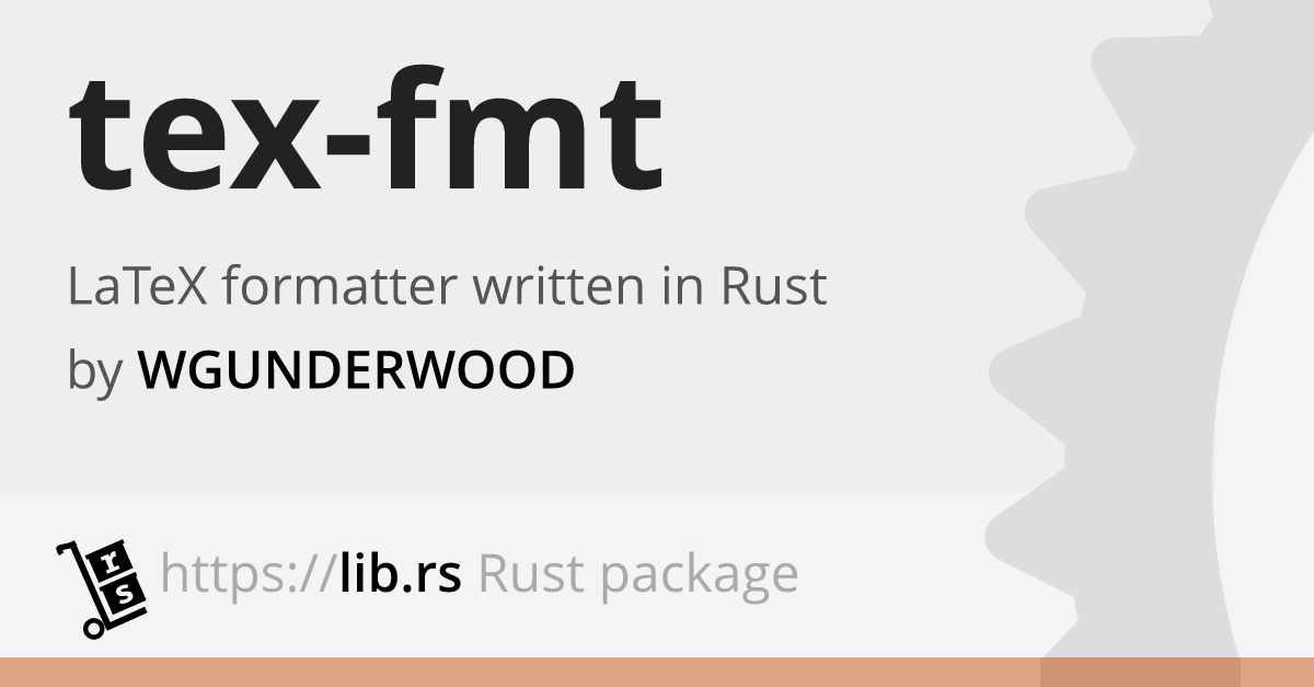 Tex Fmt — Command Line Utility In Rust Lib Rs